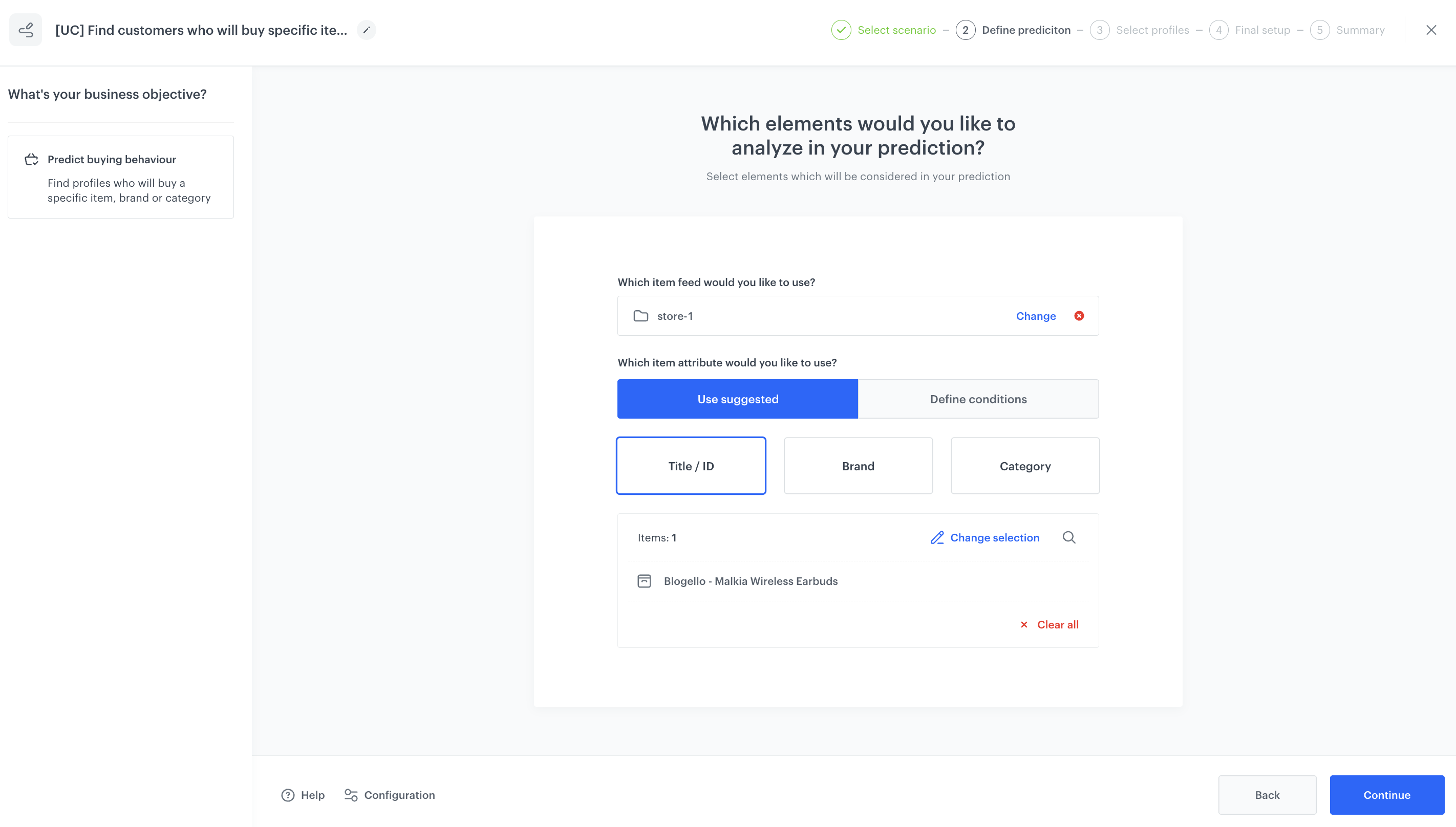 Find profiles who will buy a specific item — Synerise Documentation