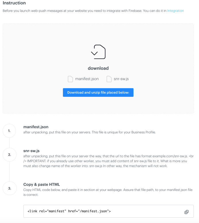 Configuring web push notifications :: Synerise Hub
