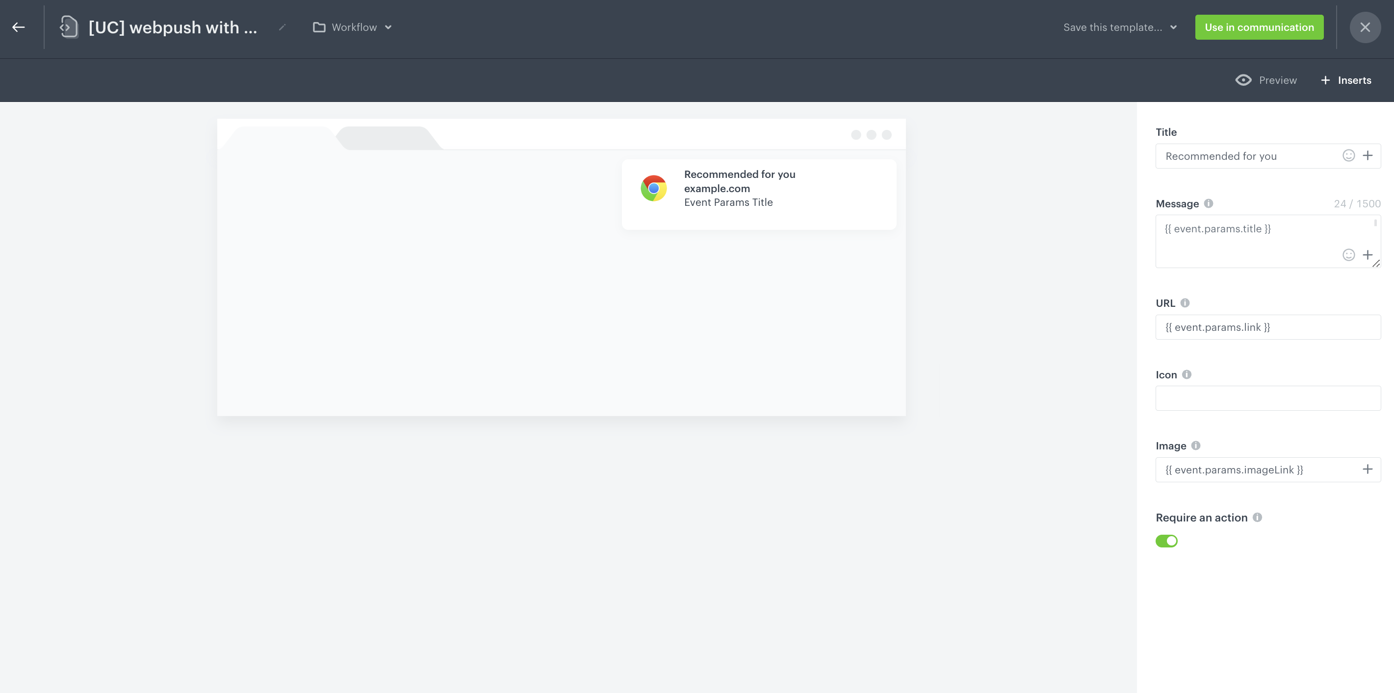 Web push with recommended products :: Synerise Hub